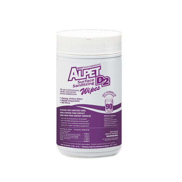Alpet D2 Surface Sanitizing, Wipes 90 Count 6/case - A500 | Amerisan LLC