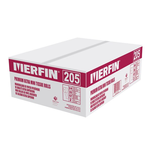 Merfin 205 Ultra Mini 2 Ply Toilet Tissue 350'/roll 24 rolls/case ...