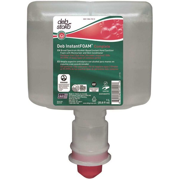 IFC1TF Instant FOAM Complete Hand Sanitizer, 80% Alcohol, 1 Liter TF ...
