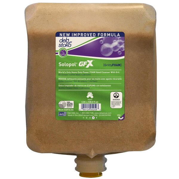 Solopol GrittyFOAM Heavy Duty Hand Cleaner, 3.25 Liter Cartridge, 2 ...