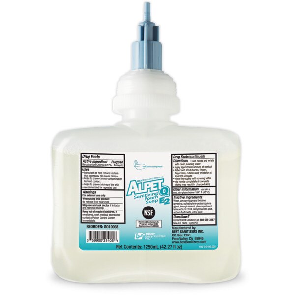 Best Alpet Q E2 Foam Soap 6x1250mL Cartridge - Antimicrobial/Sanitizing ...