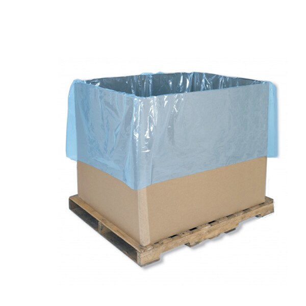 54"x44"x92" 1.2mil FDA Approved Gaylord Liner, Blue Tint, 50/roll (min ...