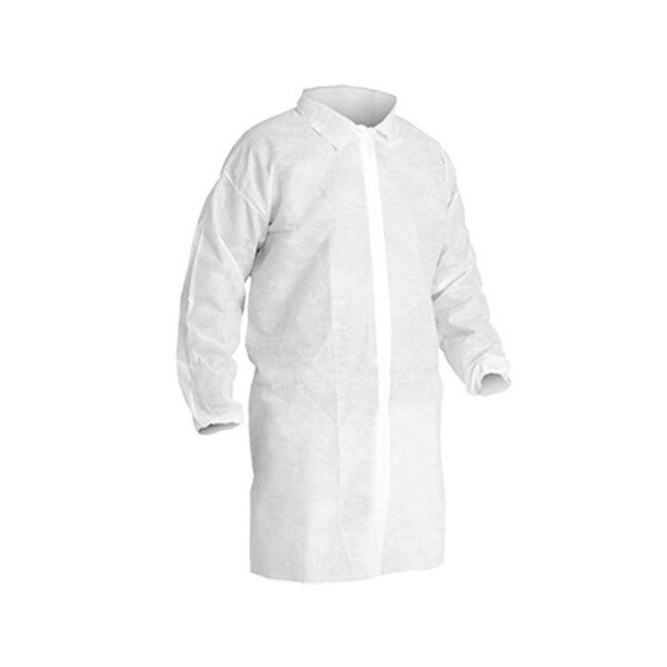 Velcro Closures Lab Coats w/ No Pockets and Elastic Wrist, White, Small ...