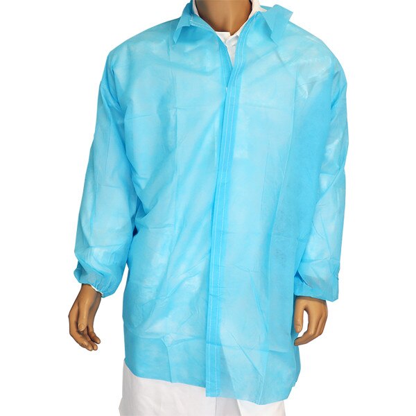 Lab Coats NO Pockets w/ Velcro Closures, Elastic Wrist - Blue, XLarge ...