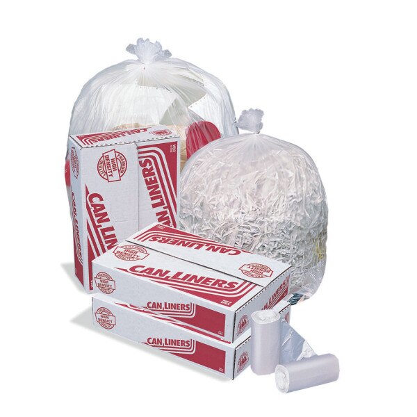 386017 High Density Can Liners, Natural, 60gal, 38x60x17mic, 200/case ...