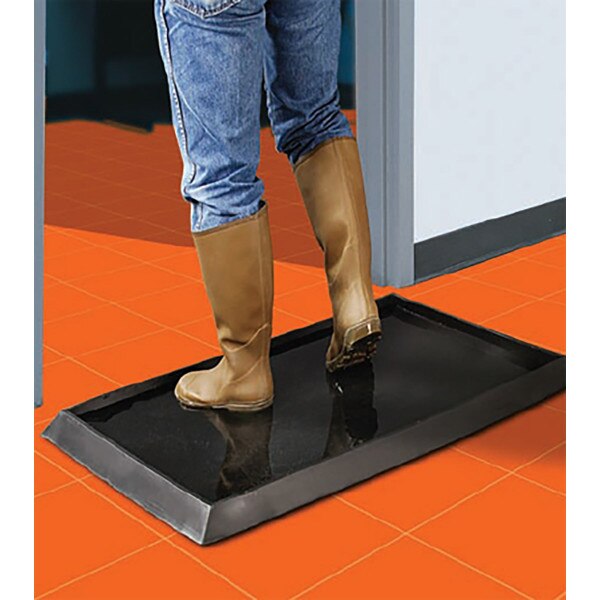 Sanitizing Foot Mat Boot Bath, 24"x32"x1/2", Black - J433 | Amerisan LLC