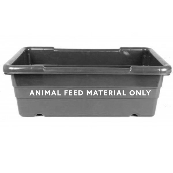 Black Plastic Food Tote, Stamped "Animal Feed Material Only" - K007/BLK ...