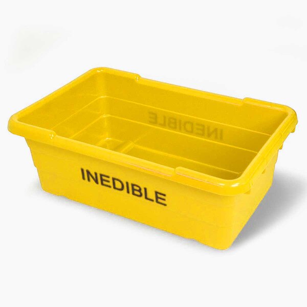 Yellow Plastic Food Tote, Stamped "Inedible" - K007/Y | Amerisan LLC