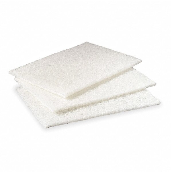 White Light Duty 6" x 9" Scrub Pads, 10/pk, 6pks/cs