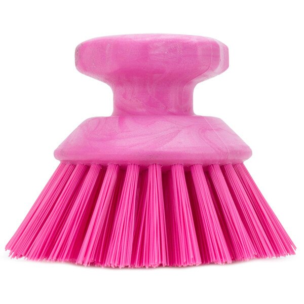 Round Scrub Brush, Stiff - Pink - K42395/P | Amerisan LLC