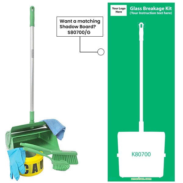 Glass Breakage Incident Clean Up Kit, Green - K80700/G