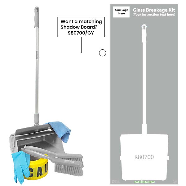 Glass Breakage Incident Clean Up Kit, Gray - K80700/GY