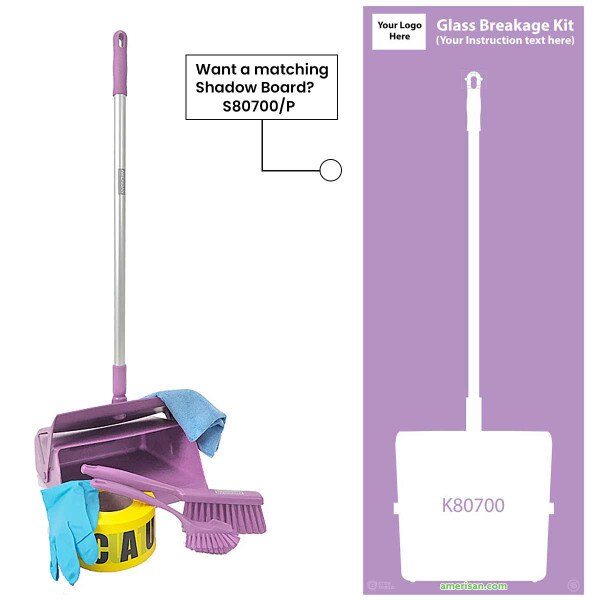Glass Breakage Incident Clean Up Kit, Purple - K80700/P