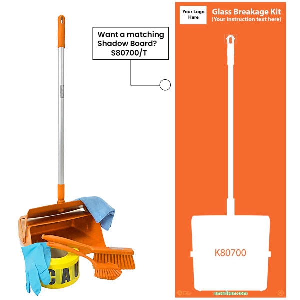 Glass Breakage Incident Clean Up Kit, Orange - K80700/T