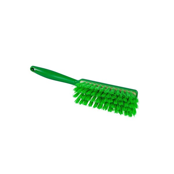 14"x1.5," Resin-Set Polyester Bench Brush, Stiff Bristles - Green ...