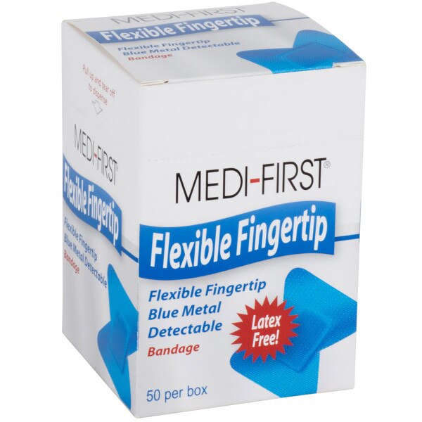 Metal Detectable Fabric Band Aid 1"x3" Strip, Blue - 100/box - P001/F ...