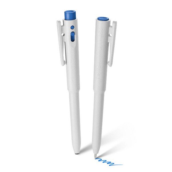 Retractable XDETECT Gel Detectable Pen with Clip, White Housing, Blue ...