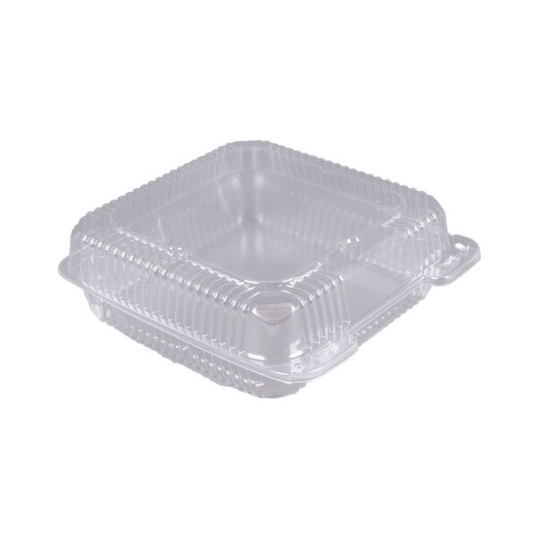 49oz Clear Hinged Lid Plastic Container, 9"x9"x3", 200/case - R207 ...